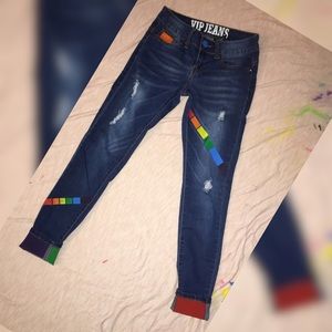 Jeans | Colorfully Hand Painted Vip Jeans | Poshmark